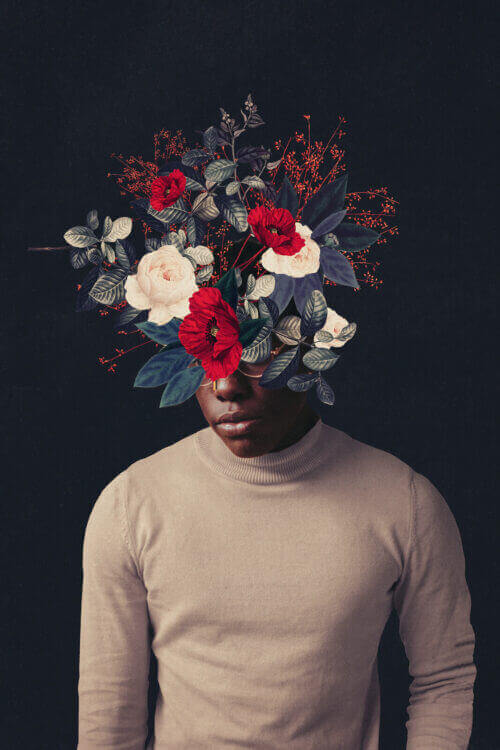 Rose Floral Head Wall Art - BIG Wall Décor