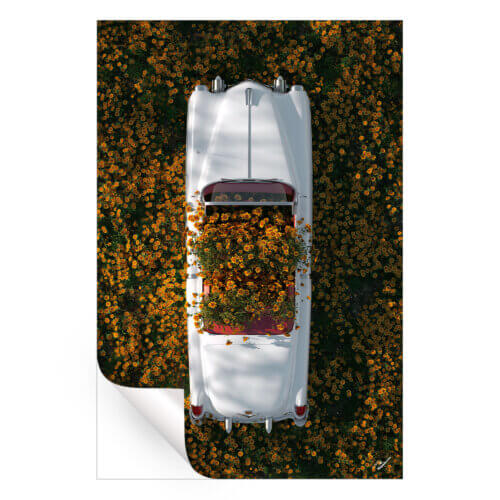 Cadillac In Flowers - CG Cadillac Wall Art Print | BIG Wall Décor
