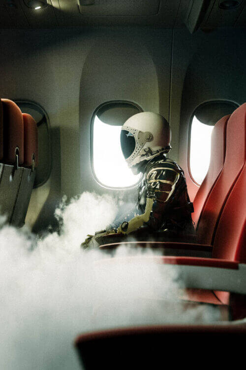 To The Moon - Surreal Astronaut Wall Art Print - BIG Wall Décor