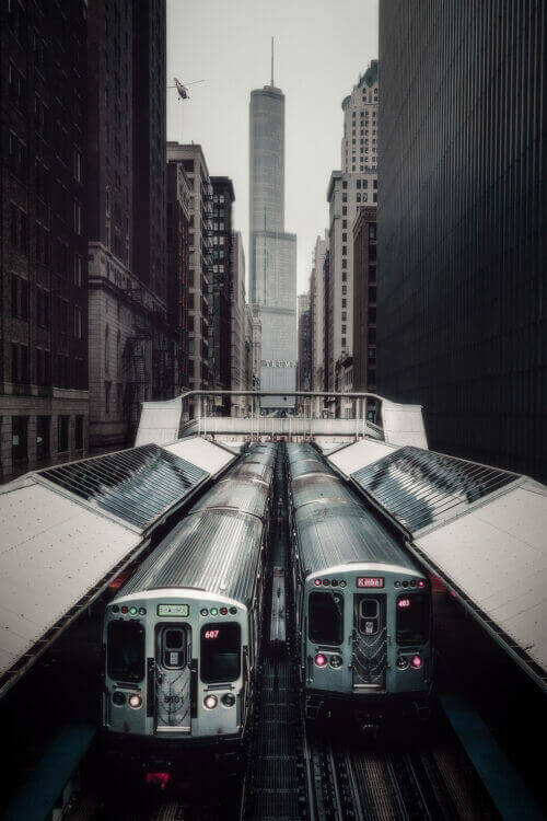 Chicago Trains Art - BIG Wall Décor