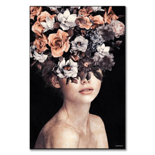 Floral Head Woman Art | BIG Wall Décor