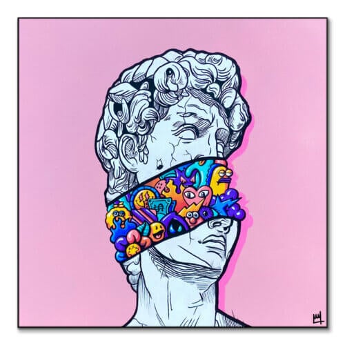 David Statue Doodle Art | BIG Wall Décor