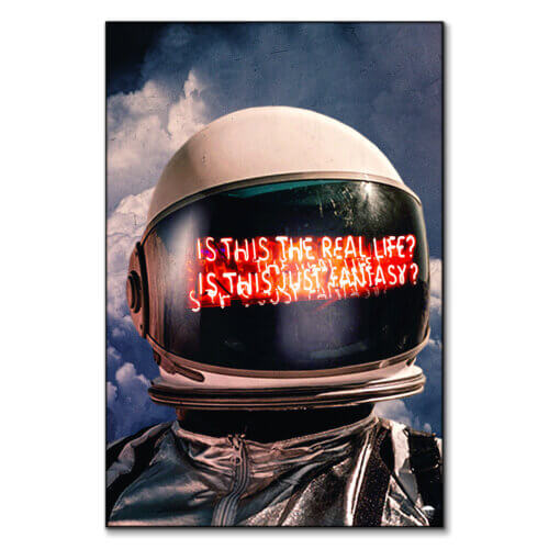 Retro Astronaut Neon Real Life | BIG Wall Décor