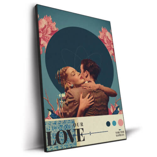 Love Embrace Retro Collage | BIG Wall Décor