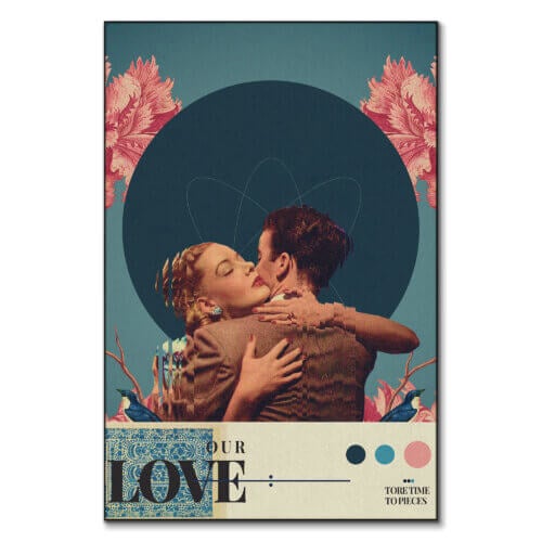Love Embrace Retro Collage | BIG Wall Décor