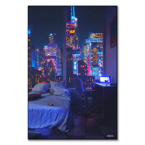 Neon High Rise Wall Art | BIG Wall Décor