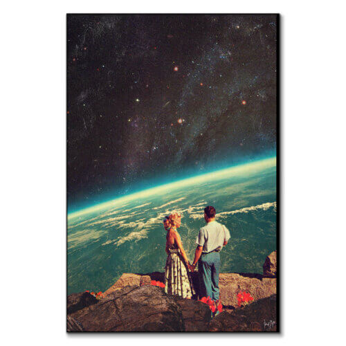 Surreal Couple in Space Wall Art | BIG Wall Décor