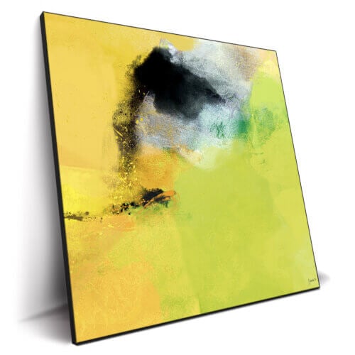 Vivid Yellow and Black Ink Art | BIG Wall Décor Leisurely
