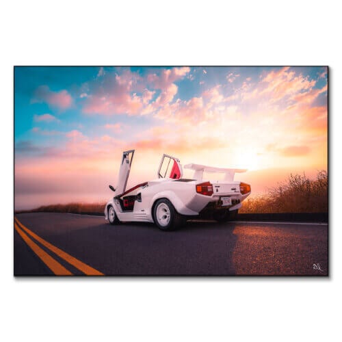 White Lambo Coastal Sunset | BIG Wall Décor