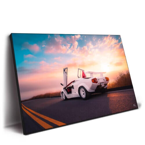 White Lambo Coastal Sunset | BIG Wall Décor