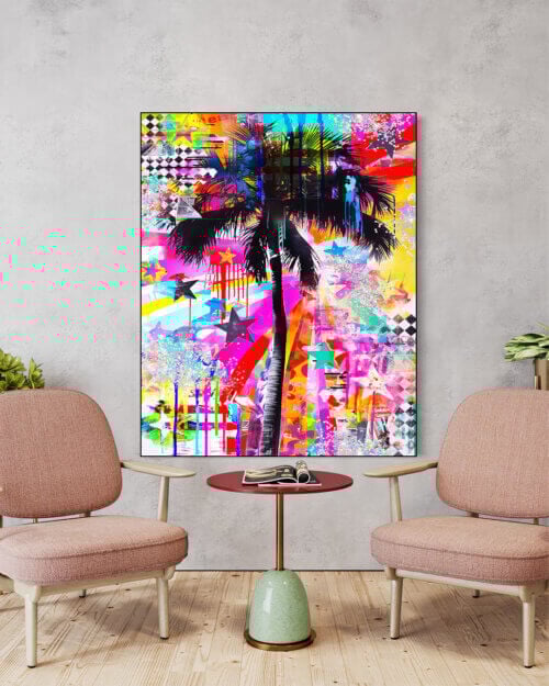 Colorful Palm Tree Pop Art | BIG Wall Décor