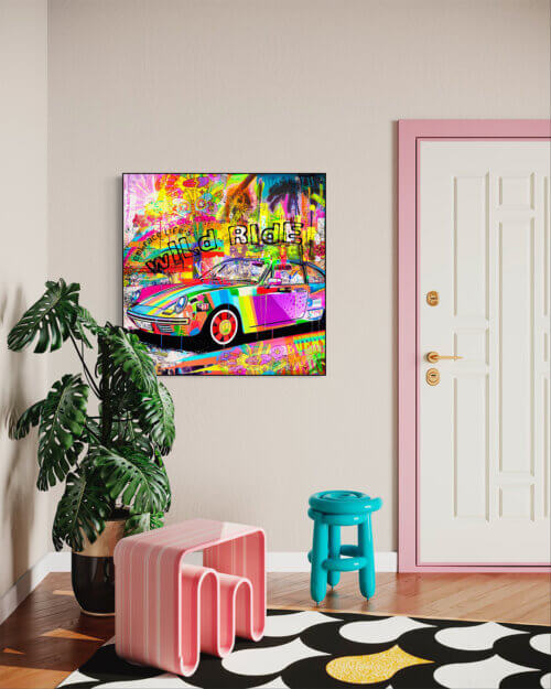 Colorful Porche Pop Art Print | BIG Wall Décor