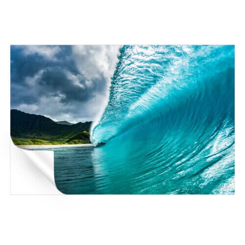 Stormy Teal Wave Print | BIG Wall Décor