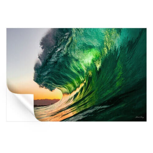 Evening Tropical Green Wave Photography | BIG Wall Décor