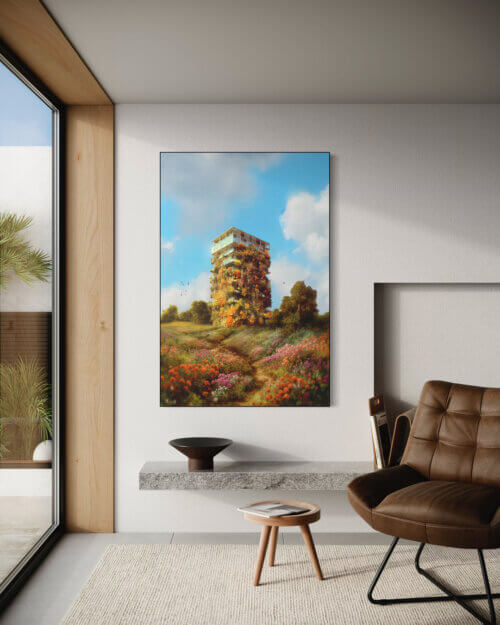 Surreal Nature Overgrown Building | BIG Wall Décor