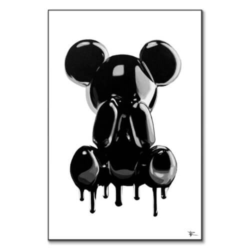 Glossy Black Bear Paint Drip - BIG Wall Décor