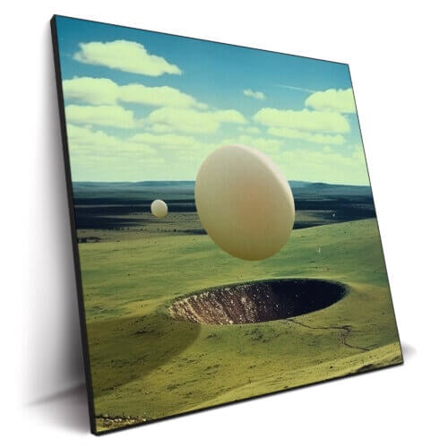 Surreal Floating Sphere Crater Art Print | BIG Wall Décor