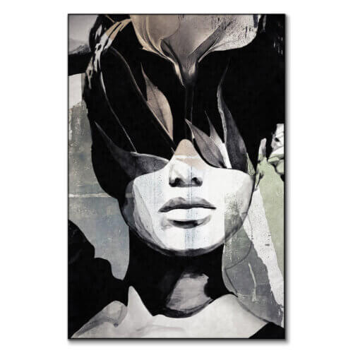 Illustrated Woman Abstract Mask Wall Art | BIG Wall Décor