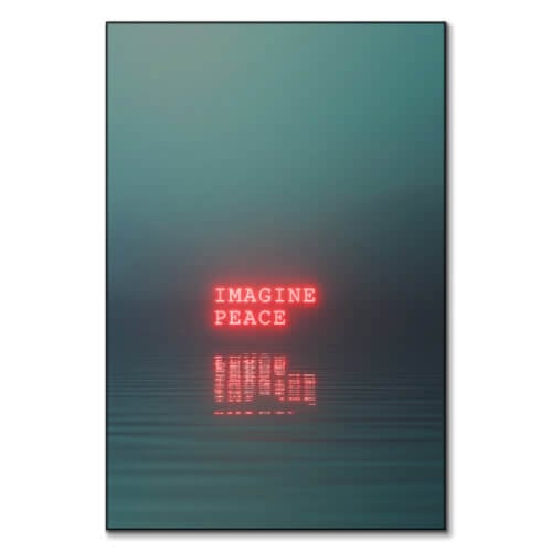 Neon Imagine Peace Sign Inspirational Art | BIG Wall Décor