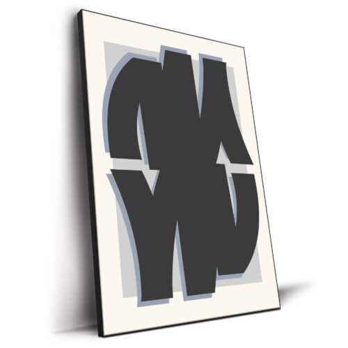 Bold Grey and Blue Abstract Lines | BIG Wall Décor