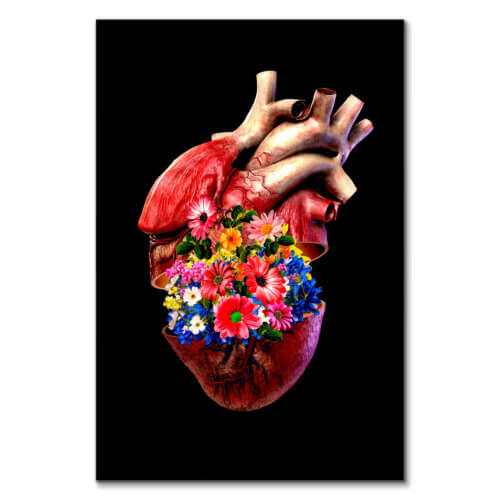 Flower Heart Collage Art Print | BIG Wall Décor