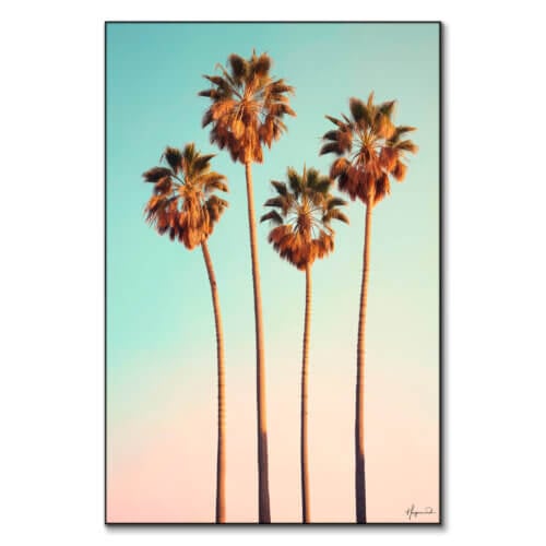 Pastel Evening Palm Tree Wall Art Big Wall Décor
