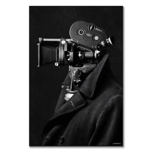 Surreal Vintage Camera Man | BIG Wall Décor