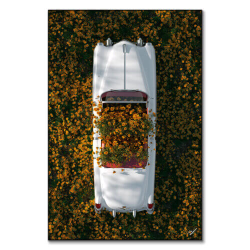 Cadillac In Flowers - CG Cadillac Wall Art Print | BIG Wall Décor