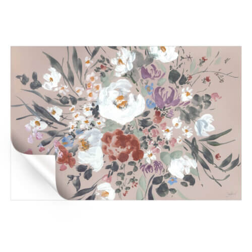Pink Posy Bouquet Painted Wall Art | BIG Wall Décor