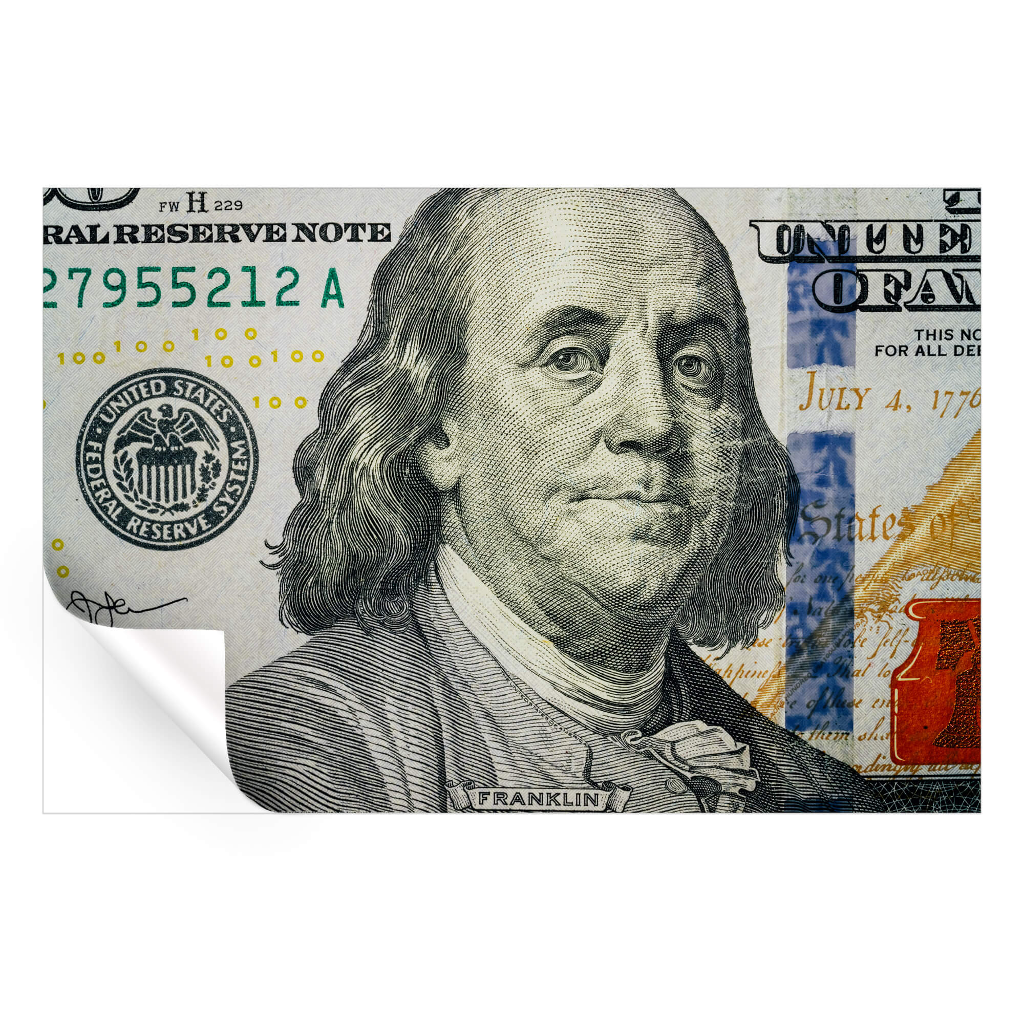 Benjamin franklin dollar bill store