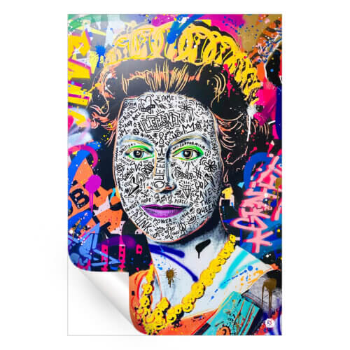 Queen Elizabeth Graffiti Pop Art | BIG Wall Décor