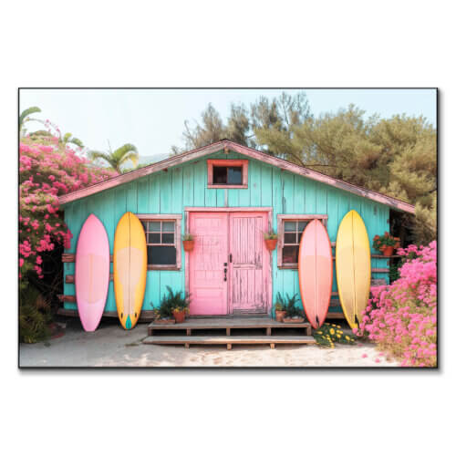 Coastal Pastel Surf Shack Wall Art | BIG Wall Décor