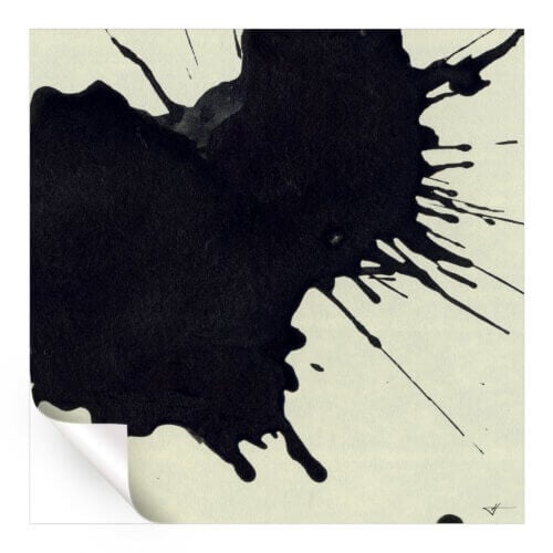 Black Ink Splatter on Paper Art | BIG Wall Décor