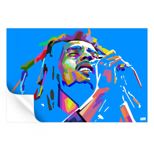 Bob Marley Vibrant Blue Pop Art | BIG Wall Décor