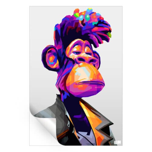 Punk Rock Ape Colorful Pop Art | BIG Wall Décor