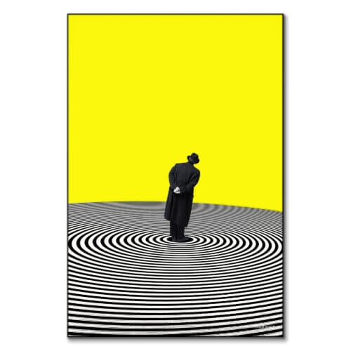 Man Standing Concentric Circles | BIG Wall Décor