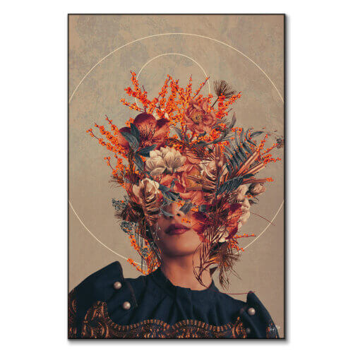 Traditional Dress Floral Portrait | BIG Wall Décor