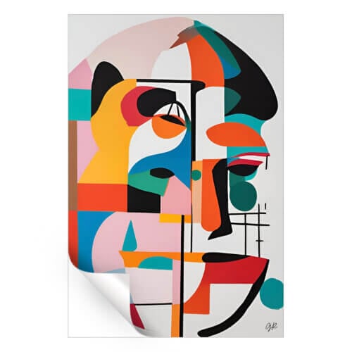 Vibrant Colorful Abstract Face | BIG Wall Décor