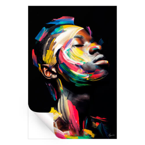 Vibrant Brushstroke Face Portrait | BIG Wall Décor