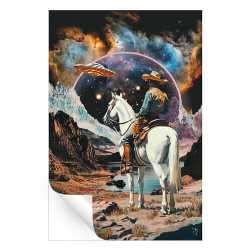 Space Cowboy Surreal Western Art | BIG Wall Décor