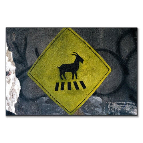 Goat Crossing Sign Street Art | BIG Wall Décor