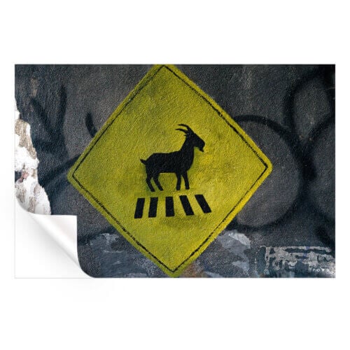 Goat Crossing Sign Street Art | BIG Wall Décor