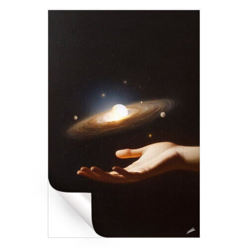 Hand Holding Galaxy Wall Art | BIG Wall Décor