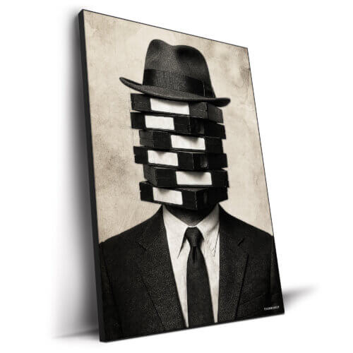 Retro Technology VHS Man Collage | BIG Wall Décor