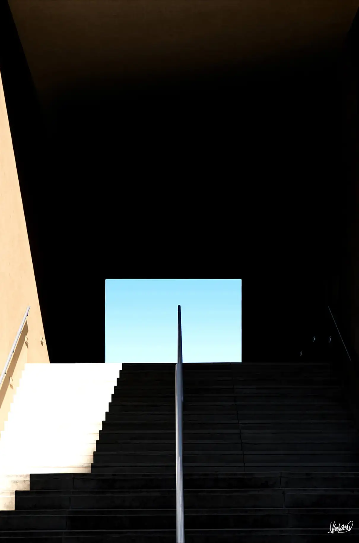 Liminal Building Stairs Sky | BIG Wall Décor