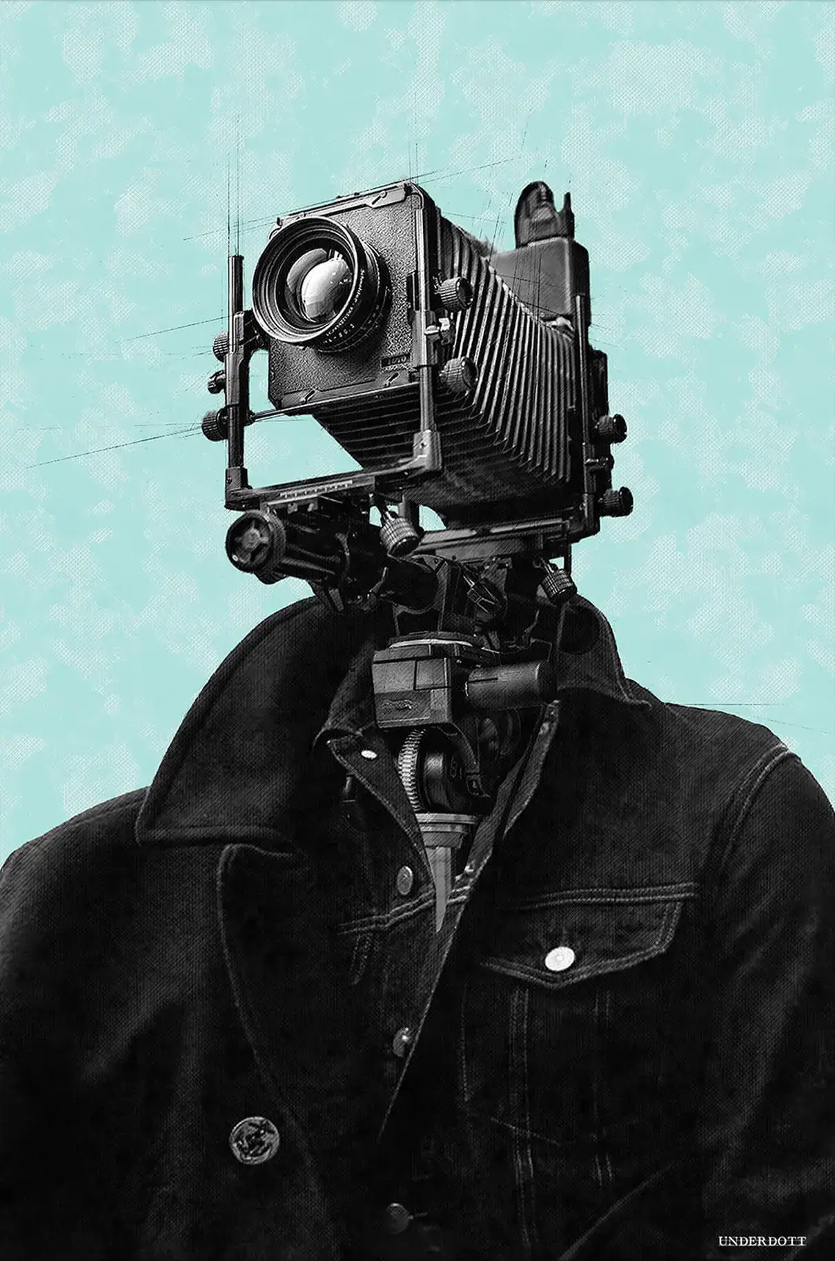 Vintage Camera Man Collage | BIG Wall Décor