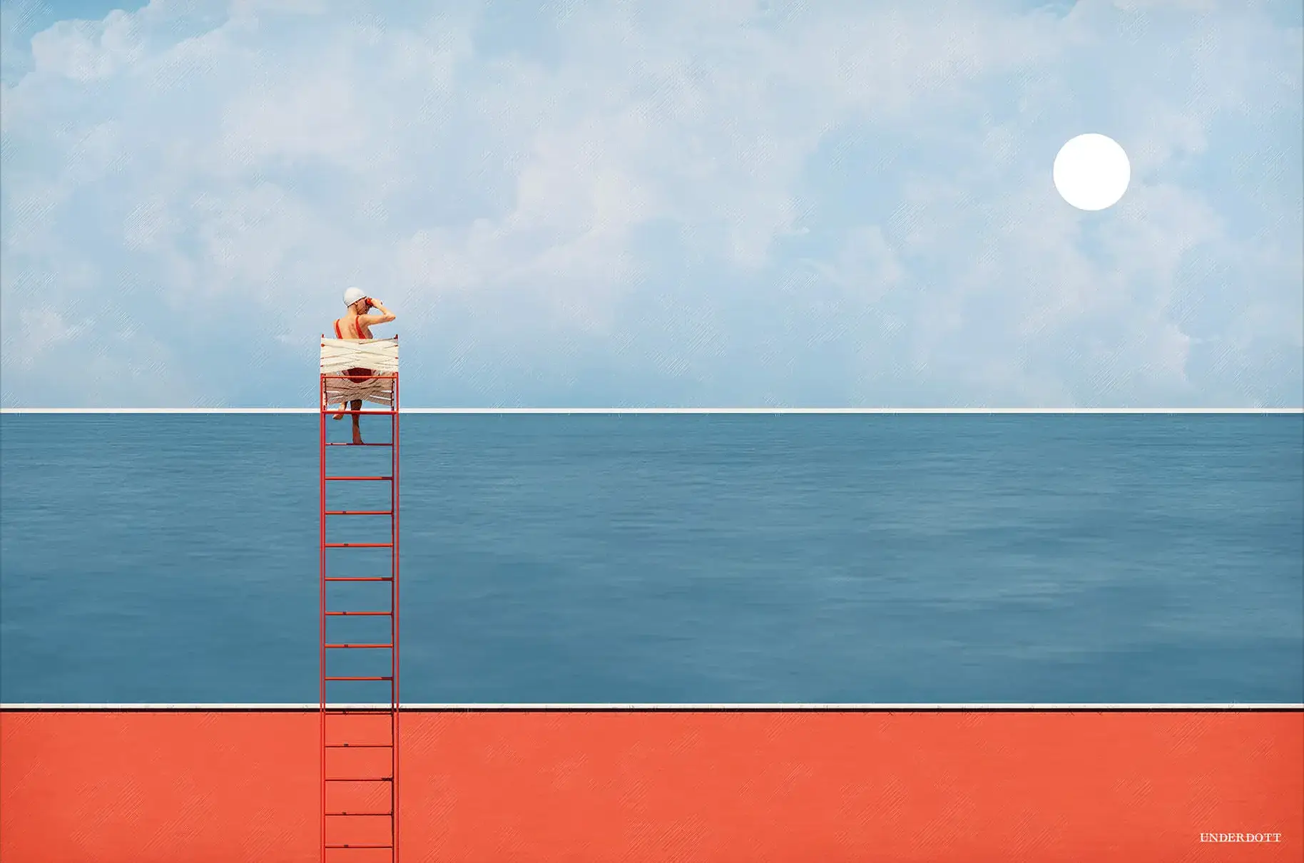 Bold Blue and Red Lifeguard Collage | BIG Wall Décor