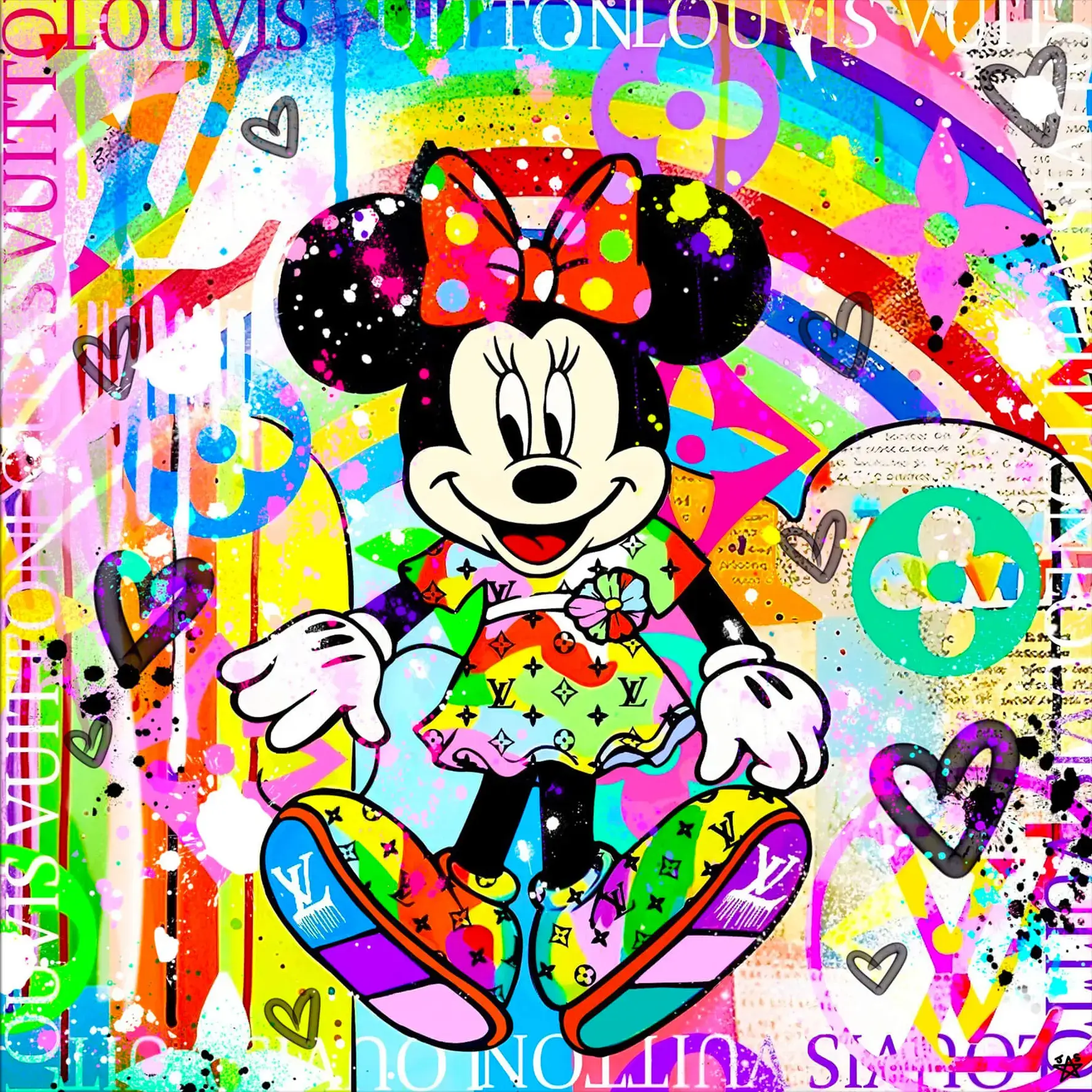 Minnie Mouse Pop Art Collage | BIG Wall Décor