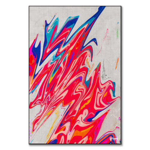 Vibrant Red Trippy Warped Illustration | BIG Wall Décor