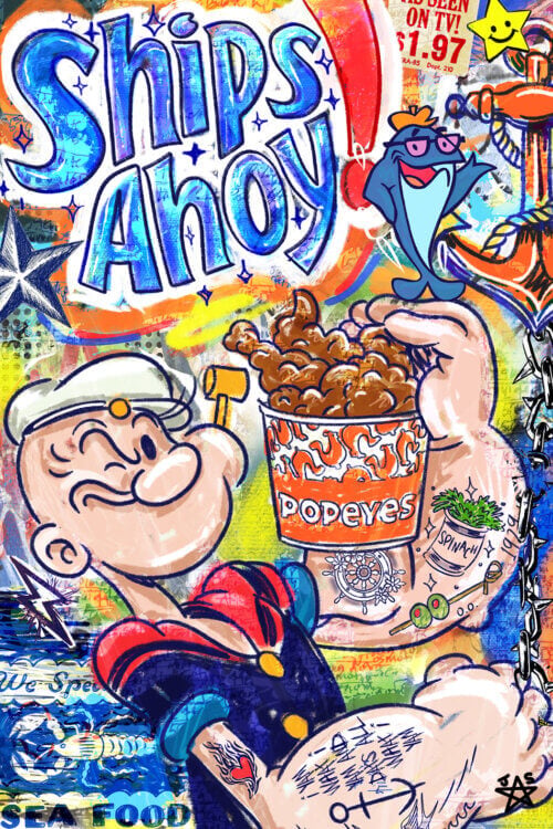Popeye Vintage Style Pop Art | BIG Wall Décor